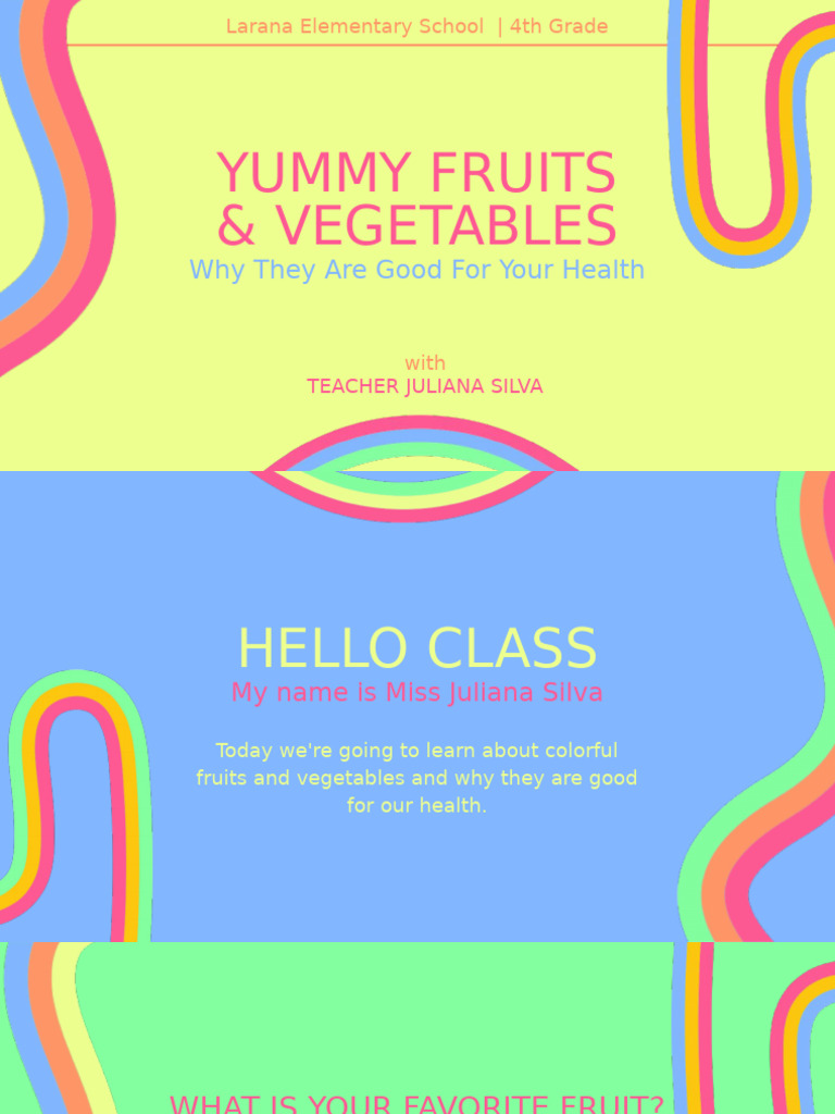 Colorful Playful Fruits & Vegetables Presentation | PDF