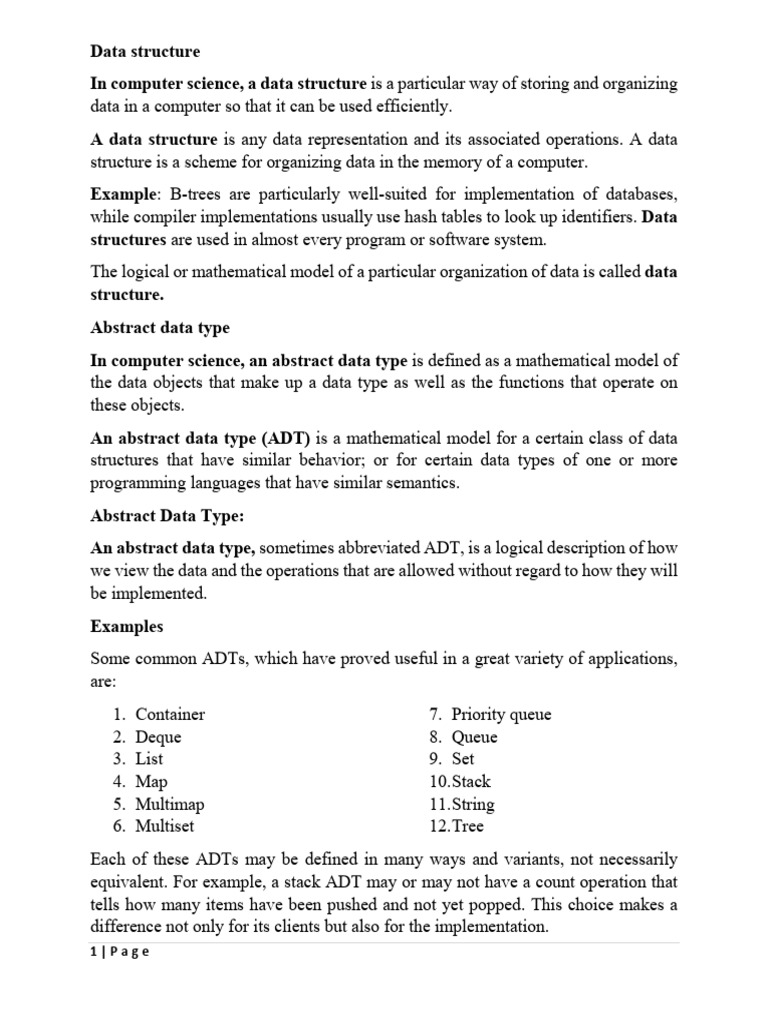 CSC 204 Lecture Note | PDF