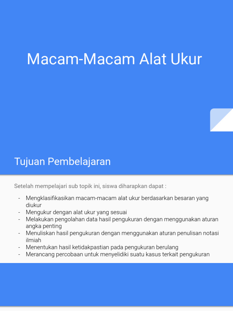 Macam-Macam Alat Ukur | PDF