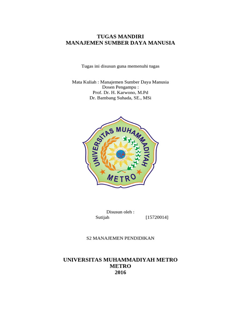 Makalah Tentang Manajemen Sumber Daya Manusia | PDF
