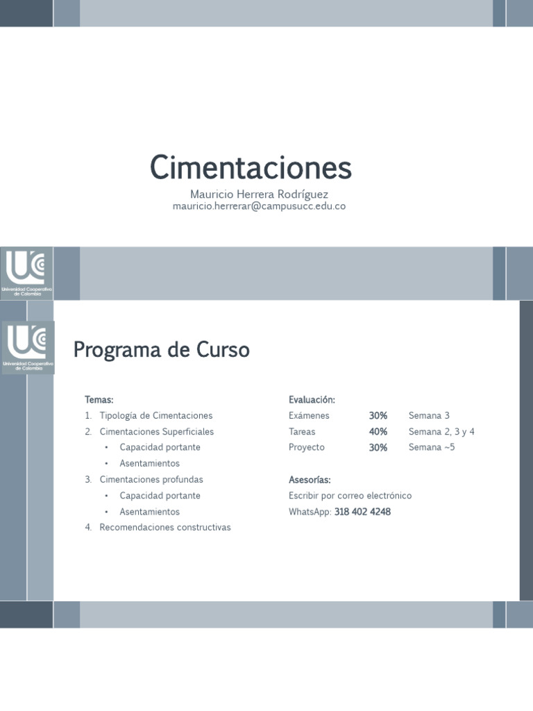 Clase 1 Cimentaciones | PDF