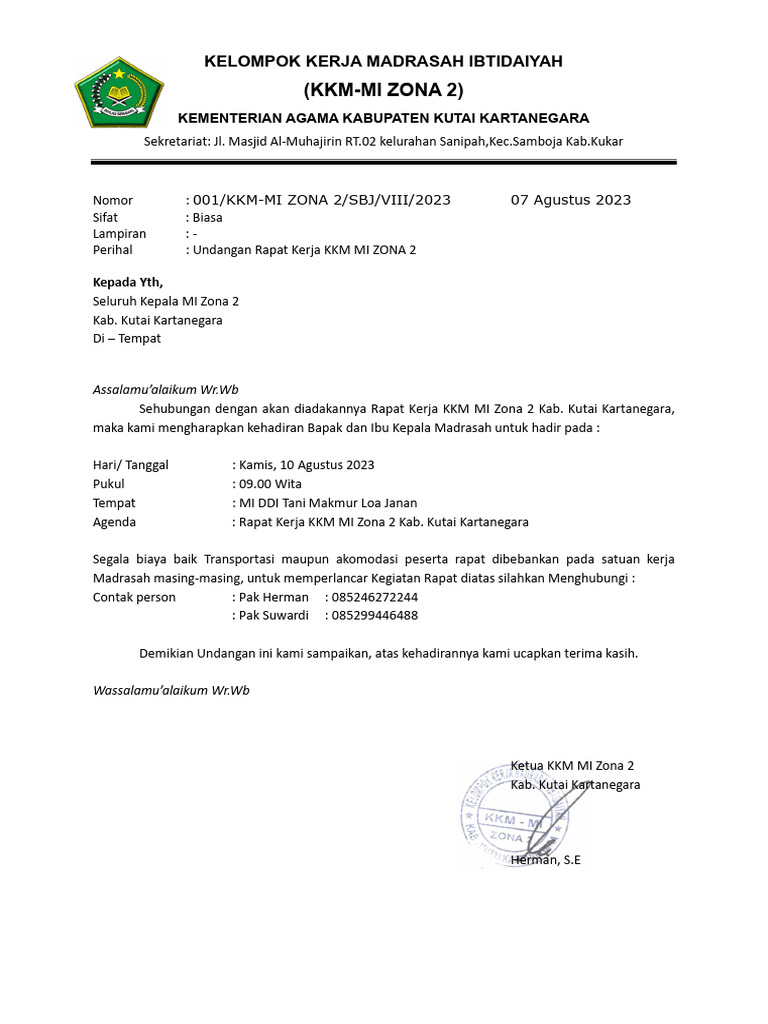 berita acara rapat zona 2 | PDF