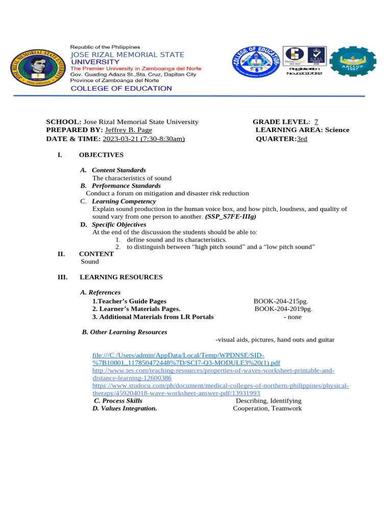 Sound-Pitch-Loudness-Quality | PDF