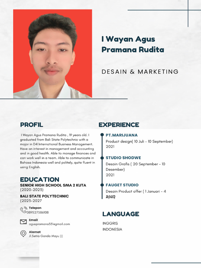CV - I Wayan Agus Pramana Rudita - 29 | PDF