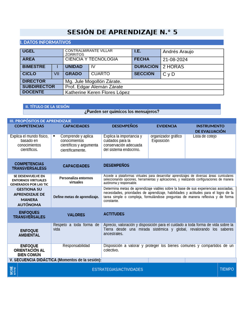 SESIÓN 5 de 4°-U 6-CyT | PDF