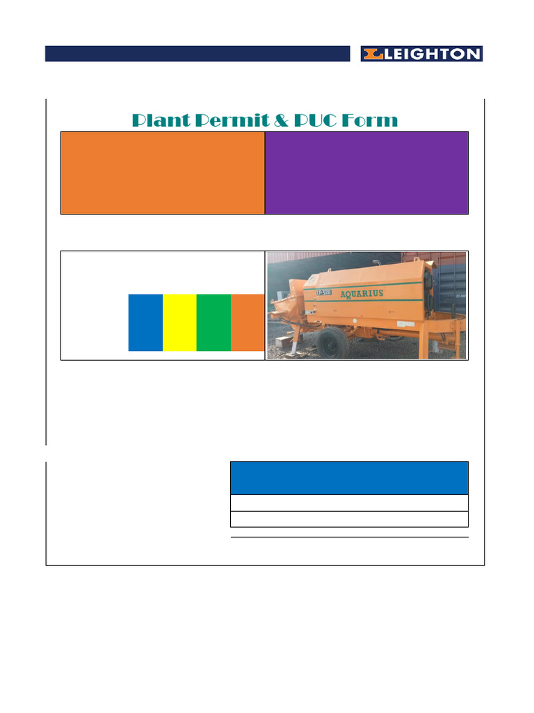 PUC - 3 Concrete Pump | PDF