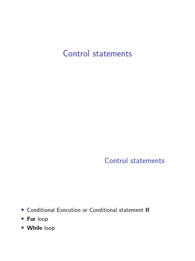 4 - Control Statements | PDF