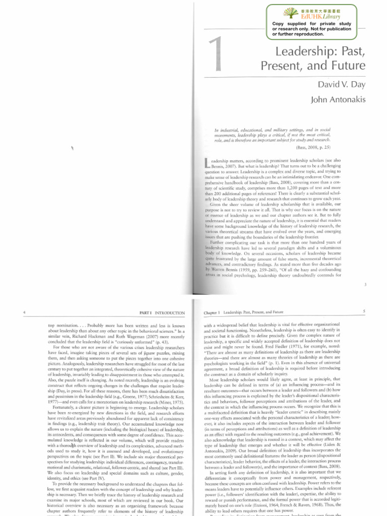 Leadership, Past Present and Future | PDF