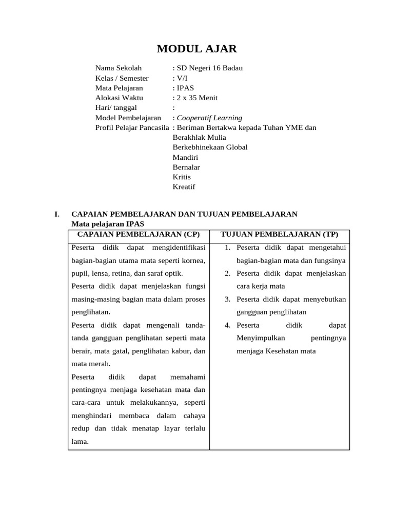 Format RPP, LKPD, Penilaian, Media, Dan Bahan Ajar - Kurikulum Merdeka-1 | PDF