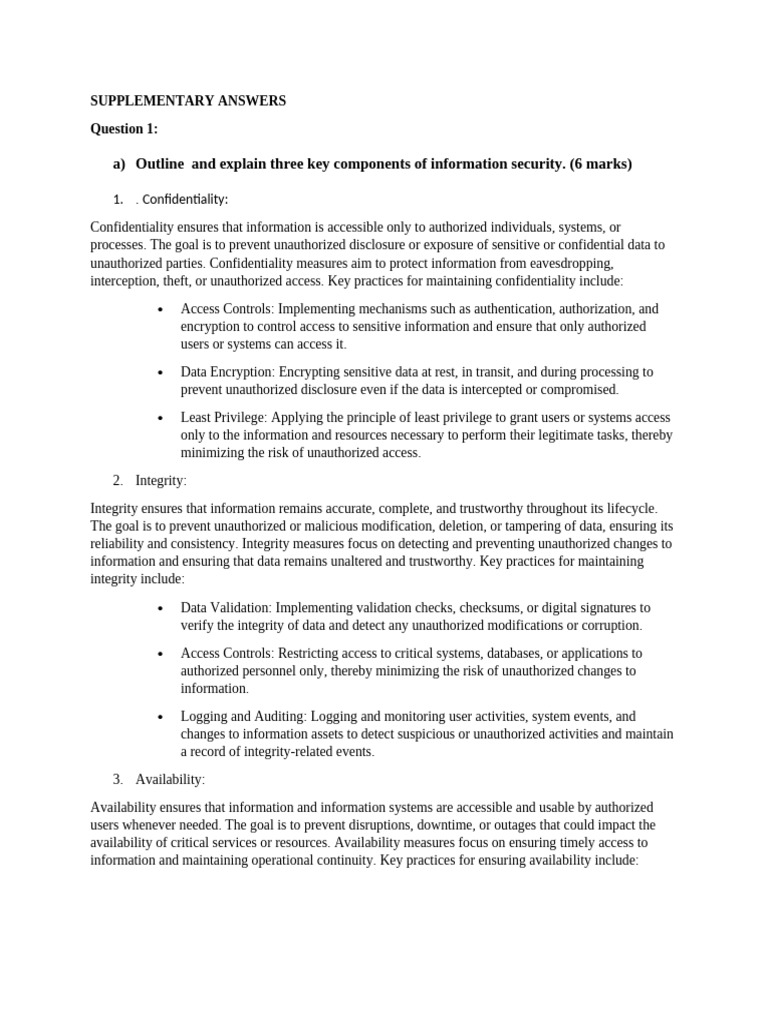 Supplementary Answers | PDF