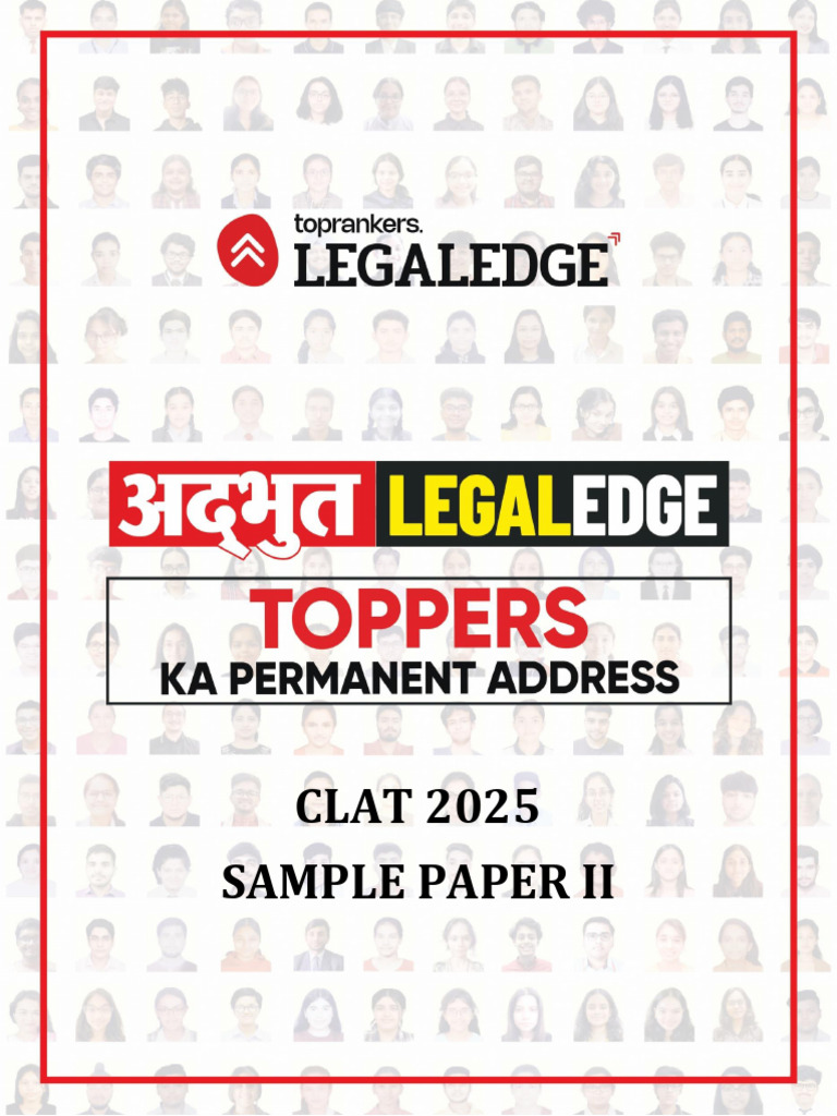 CLAT 2025 Sample Paper 02 | PDF | Meritocracy | Finance & Money Management