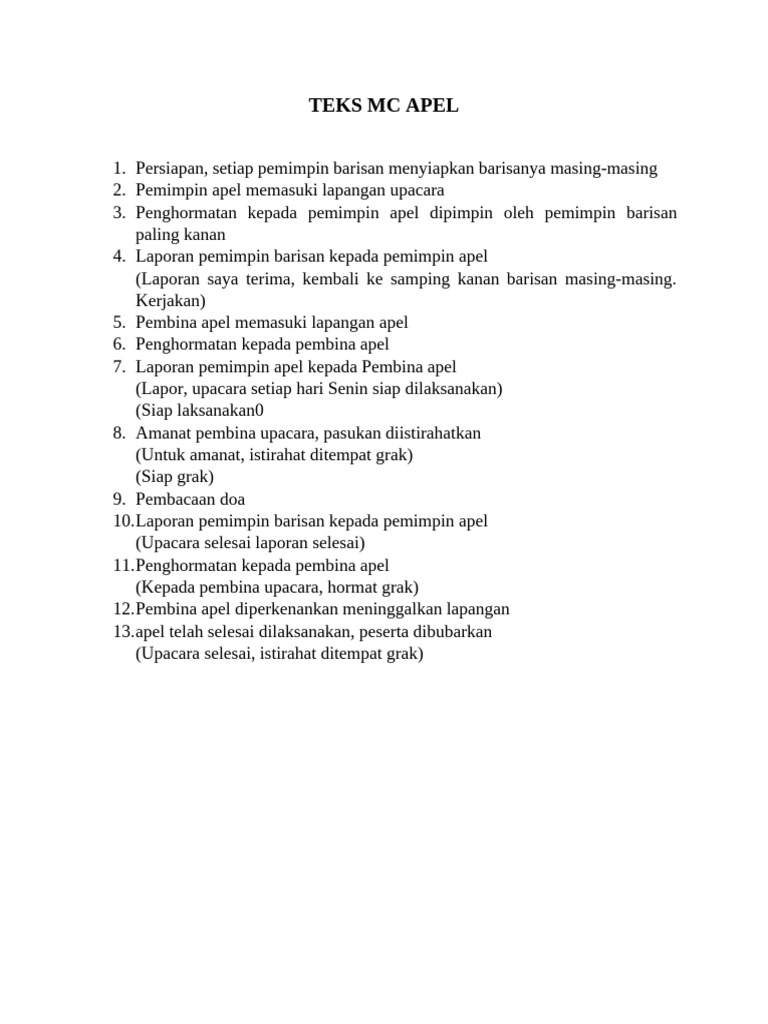 TEKS MC APEL PRAMUKA | PDF