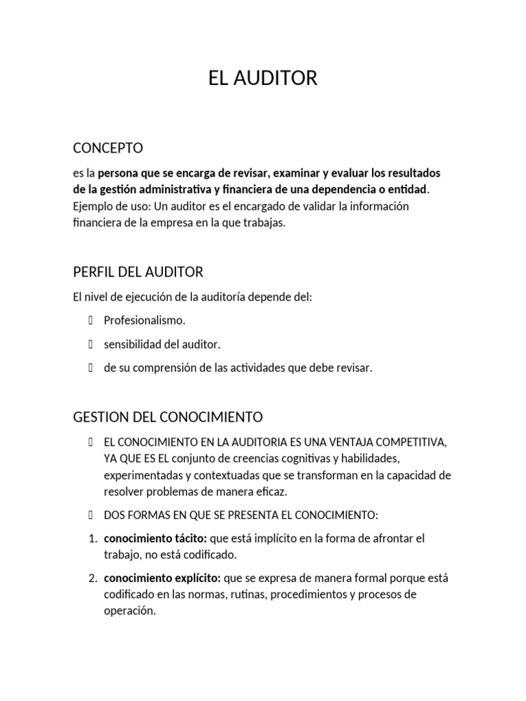 EL AUDITOR | PDF