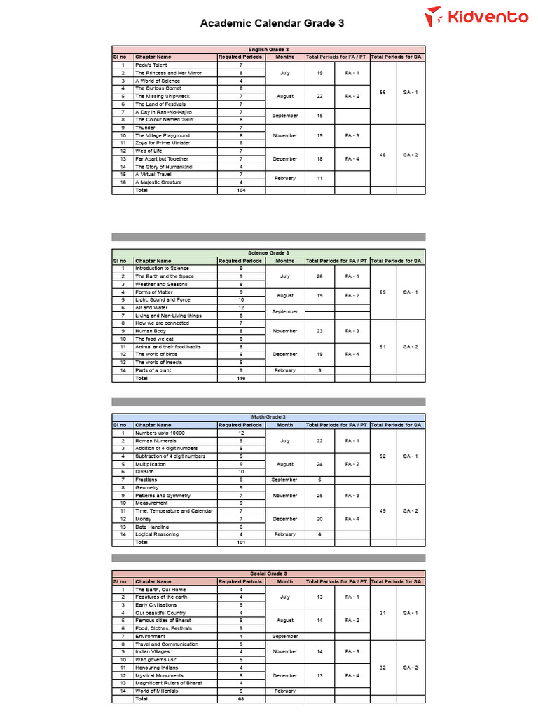 Academic Calendar 24-25 - Grade 3.. | PDF