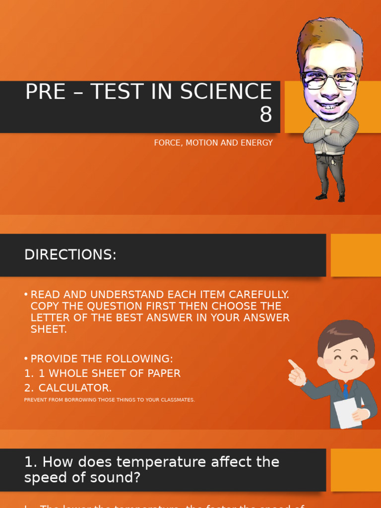 Pre - Test in Science 8 - 1 | PDF