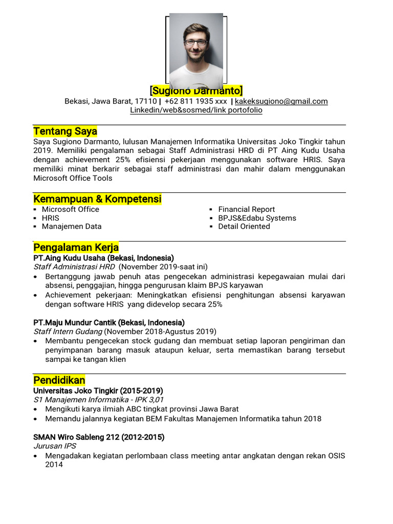 Contoh CV Fix | PDF