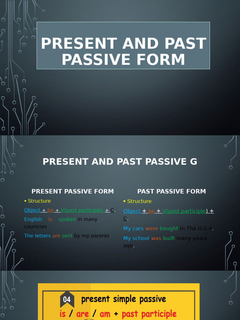 Present and Past Passive Form | PDF