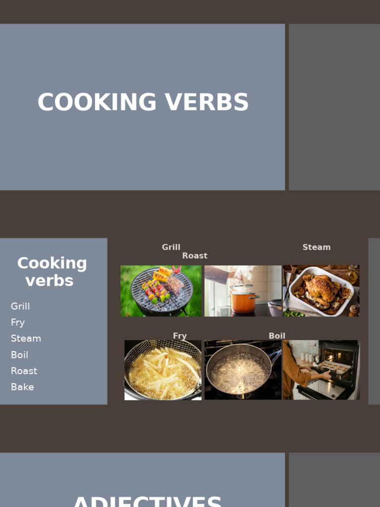 Cooking Verbs, Adjectives 1 | PDF