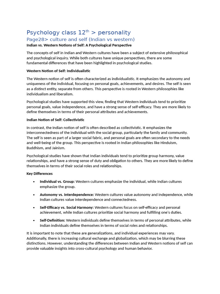 Psychology Class 12th | PDF