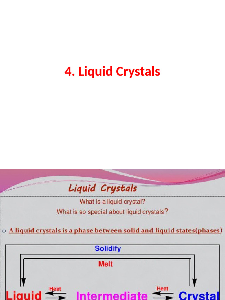 Lecture 21 - Liquid Crystals | PDF