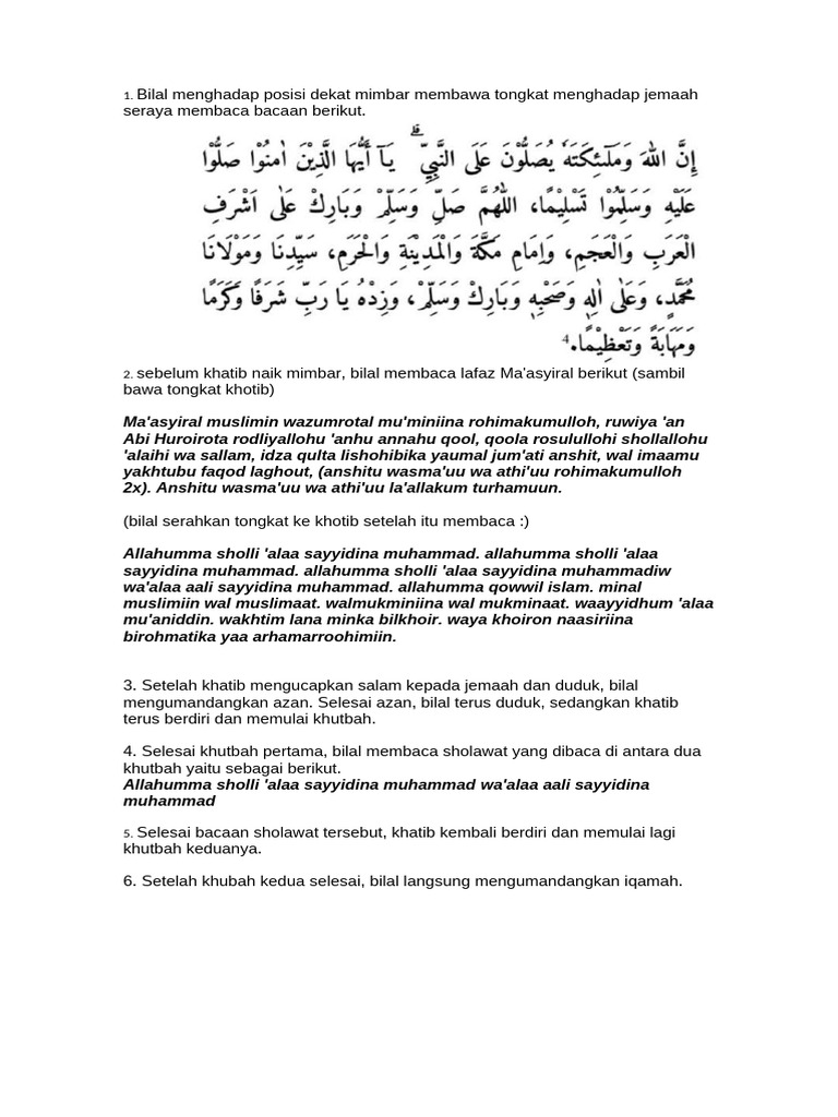 bacaan bilal jumat | PDF