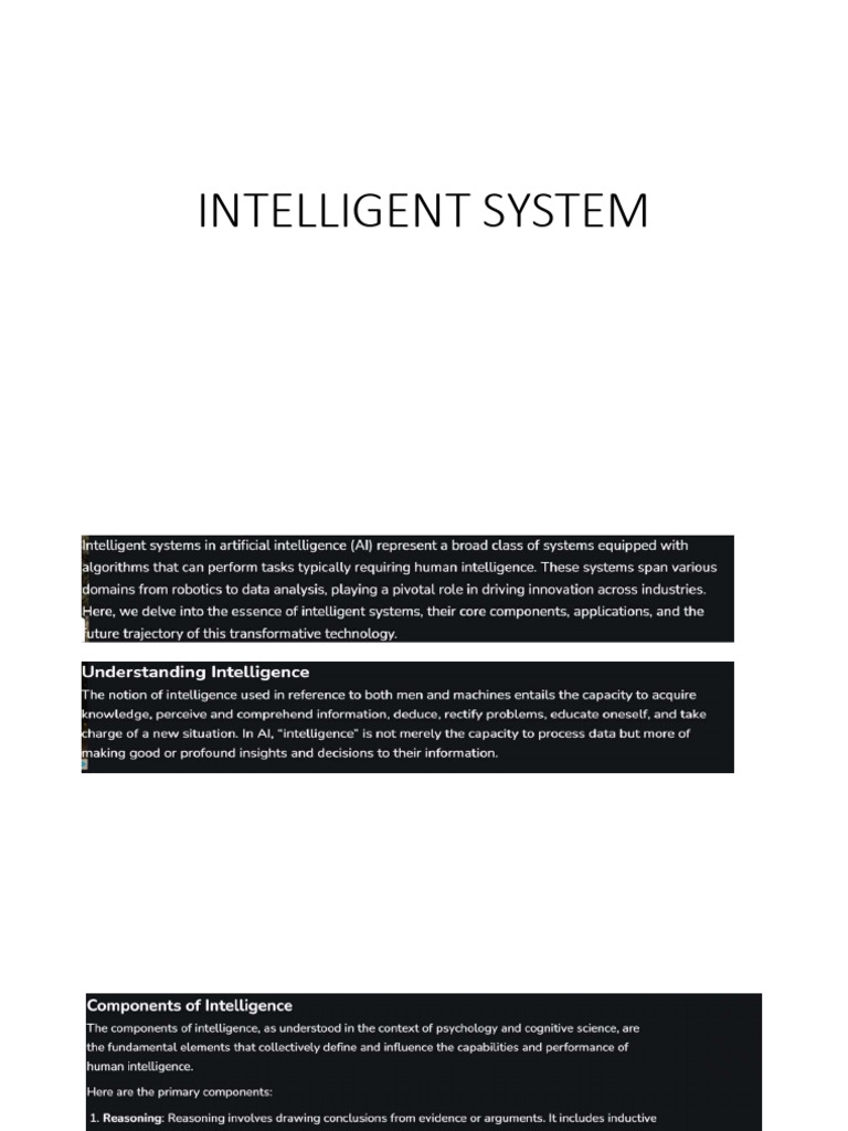 Intelligent System Part 2 | PDF