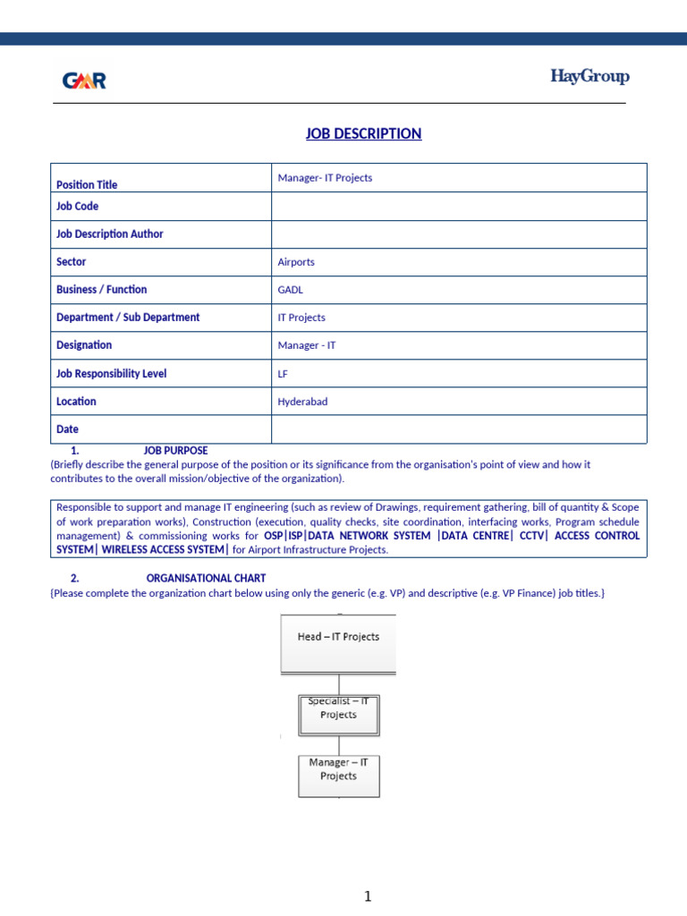JD - Manager IT Projects1 | PDF | Verification And Validation | Request ...