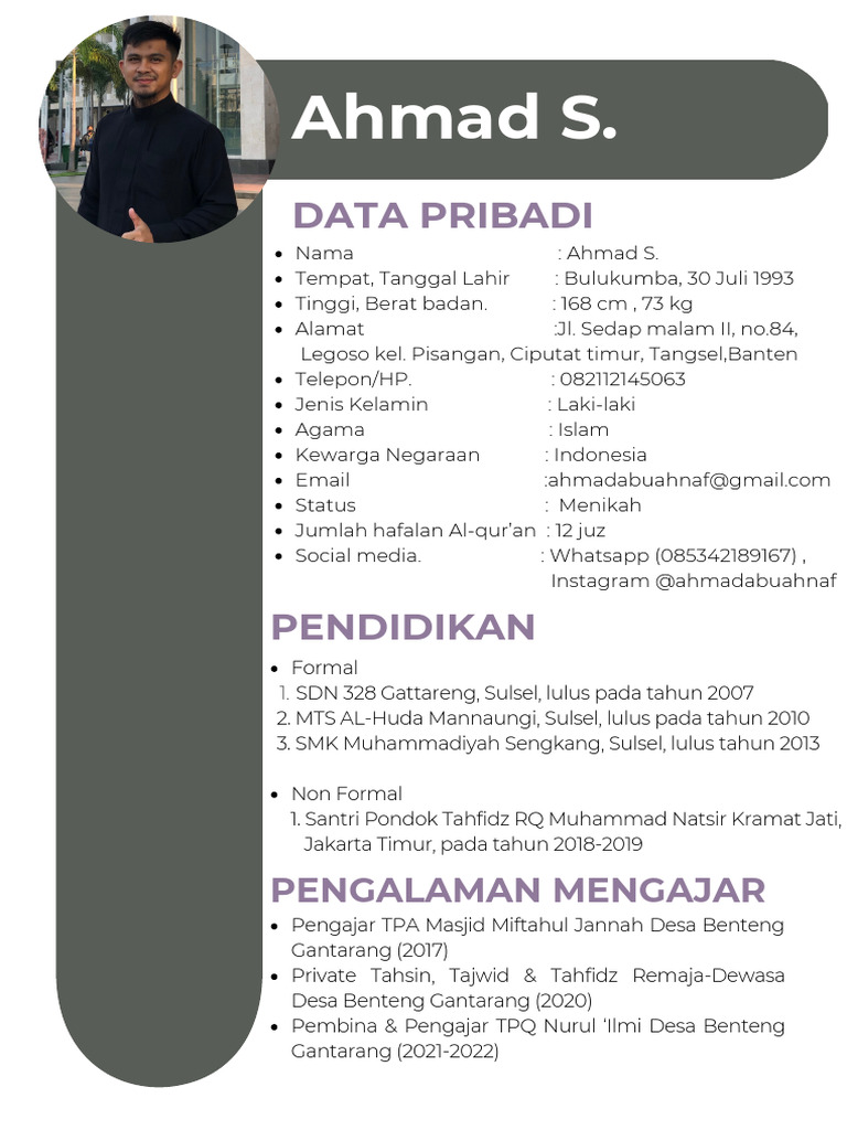 CV Ahmad S | PDF