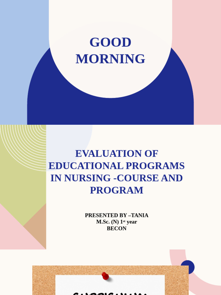 Evaluation of Educational Programs in Nursing | PDF