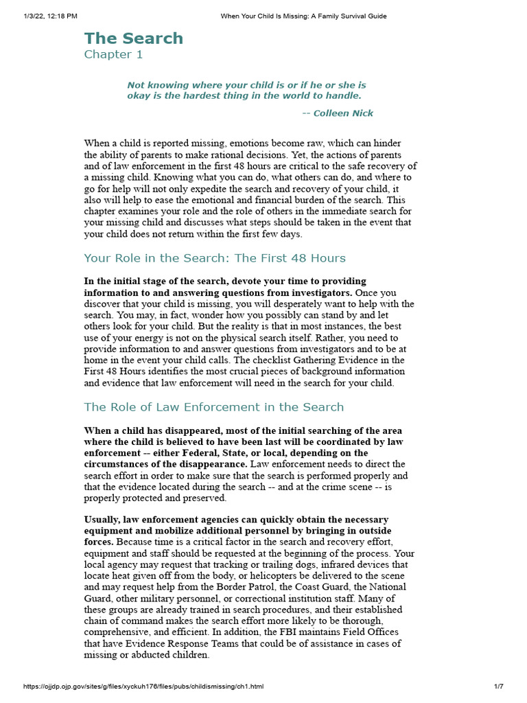 When Your Child Is Missing_ A Family Survival Guide | PDF