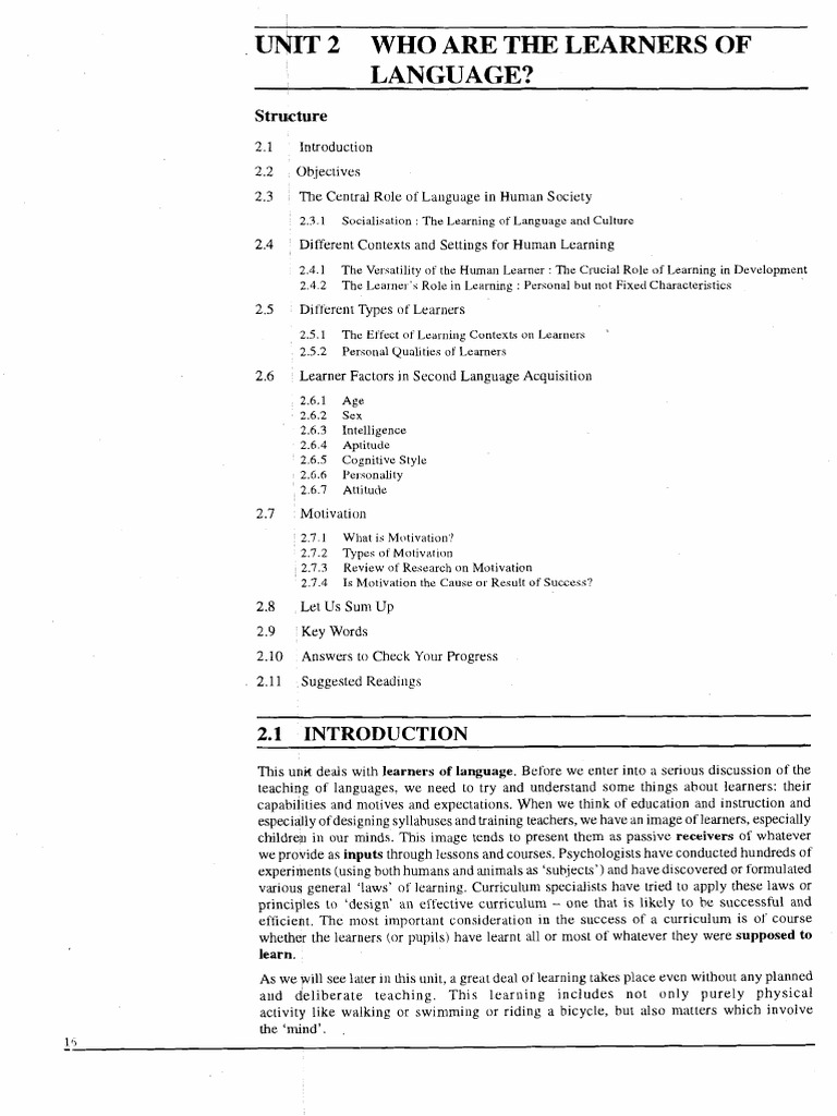 Unit 2 | PDF | Learning | Teachers