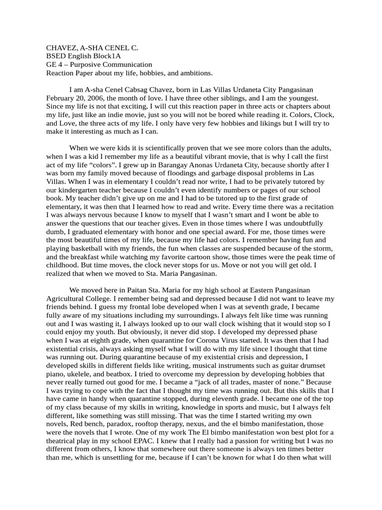 Cha - Reaction Paper | PDF