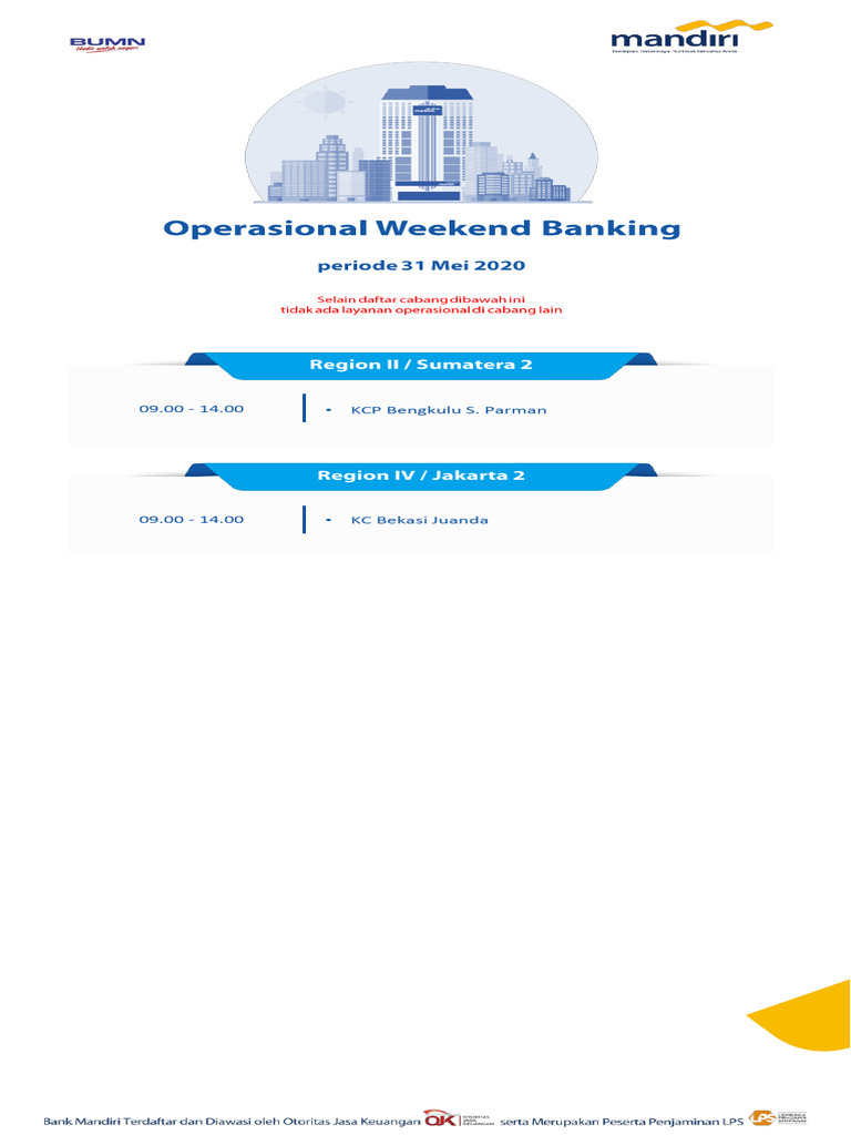 Operasional Weekend Banking 31052020 | PDF