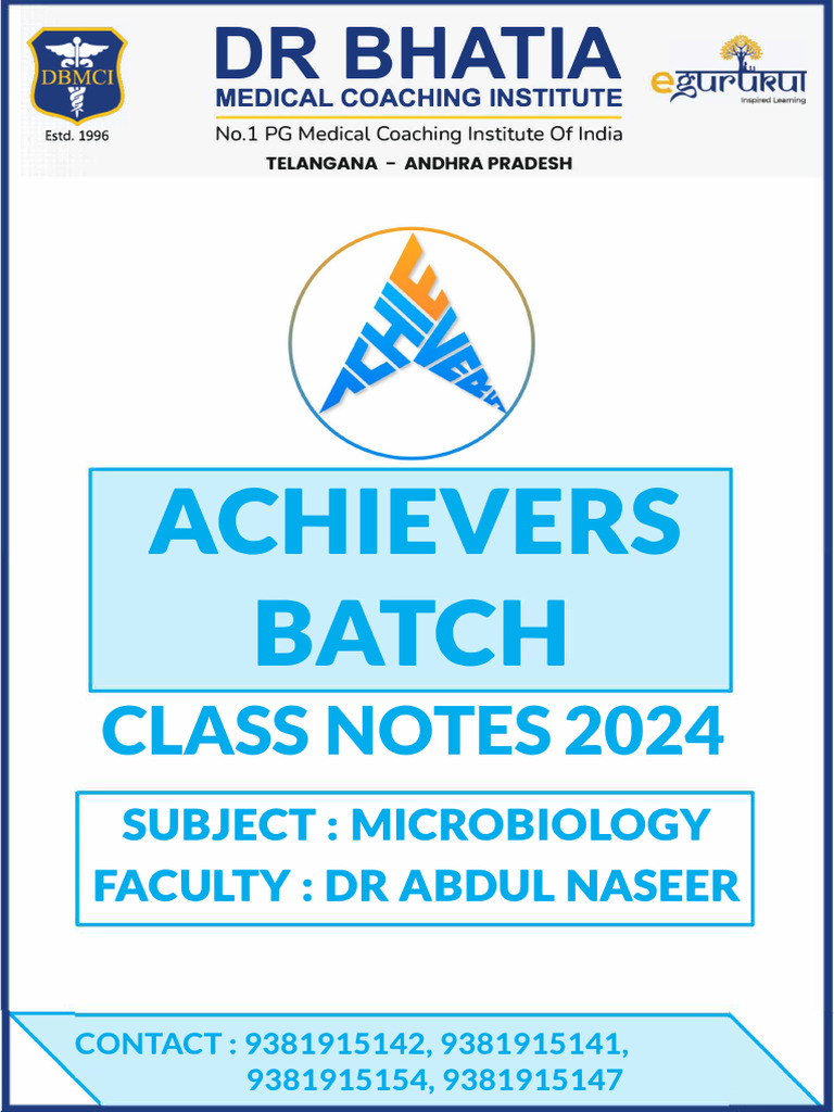 Micro Complete Ach Notes 2024 | PDF