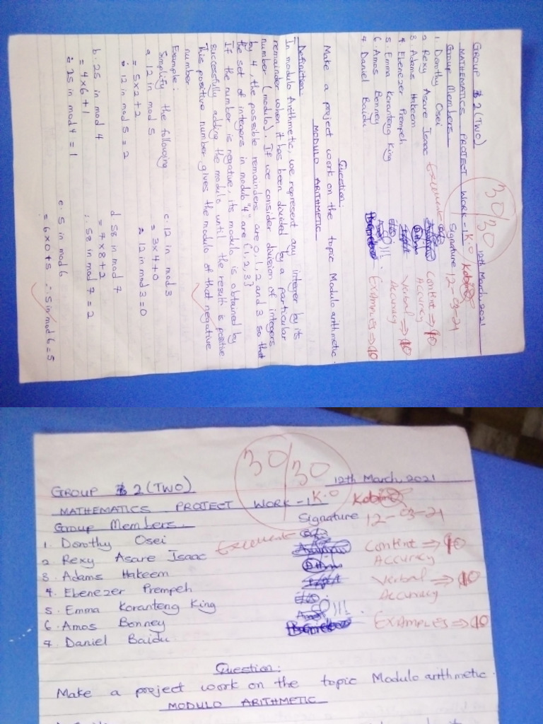 Modulo Arithmetic Project Work by Dorothy Osei and Co | PDF