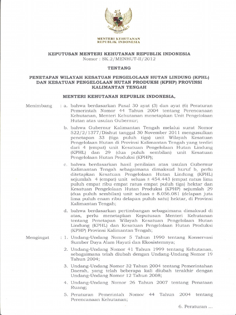KPH Kalimantan Tengah | PDF