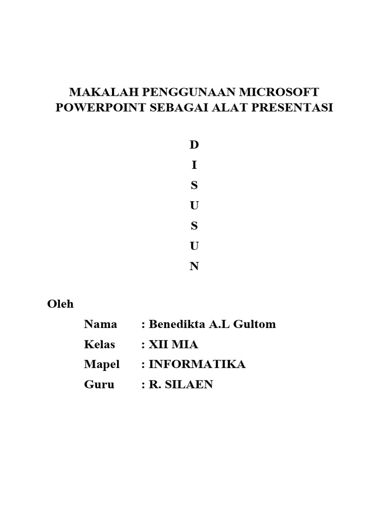 Makalah Penggunaan Microsoft Powerpoint Sebagai Alat Presentasi | PDF