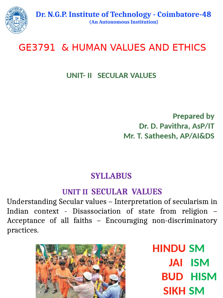 Unit2 Secularvalue | PDF