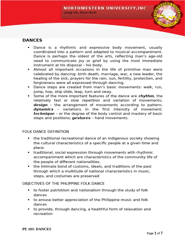 Folk Dance Module. Chapter 1 | PDF