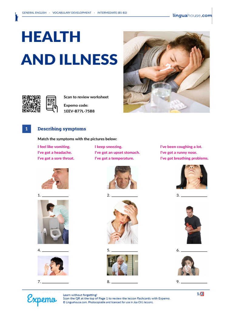 Health and Illness American English Teacher B1 B2 | PDF