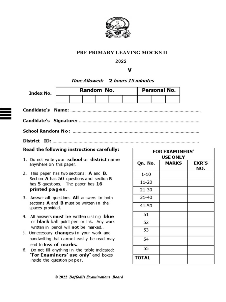 P7 English mock | PDF