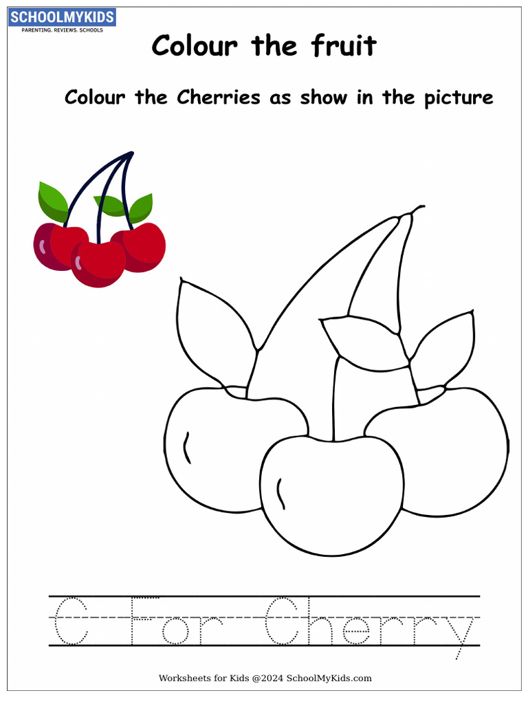 Colour The Fruits Cherry | PDF