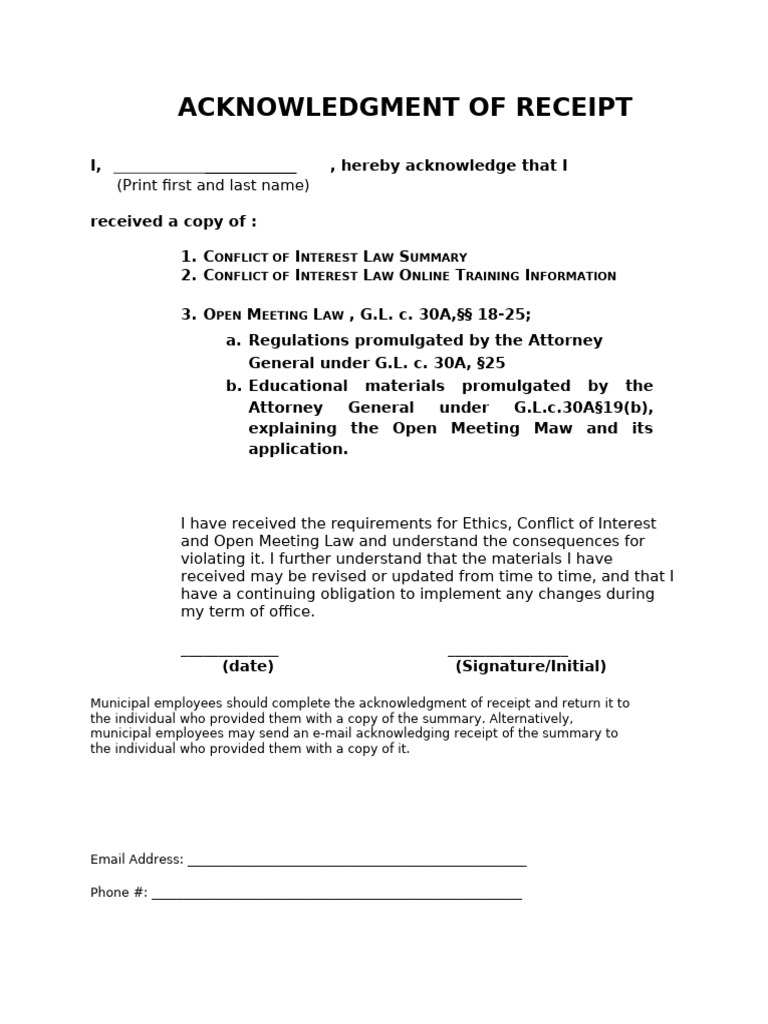 Acknowledgement Receipt 06-22-07 | PDF