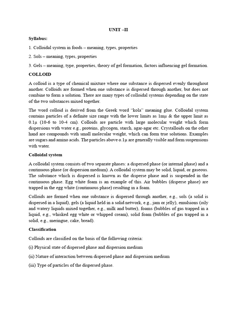 UNIT - 2 Food Chemistry | PDF