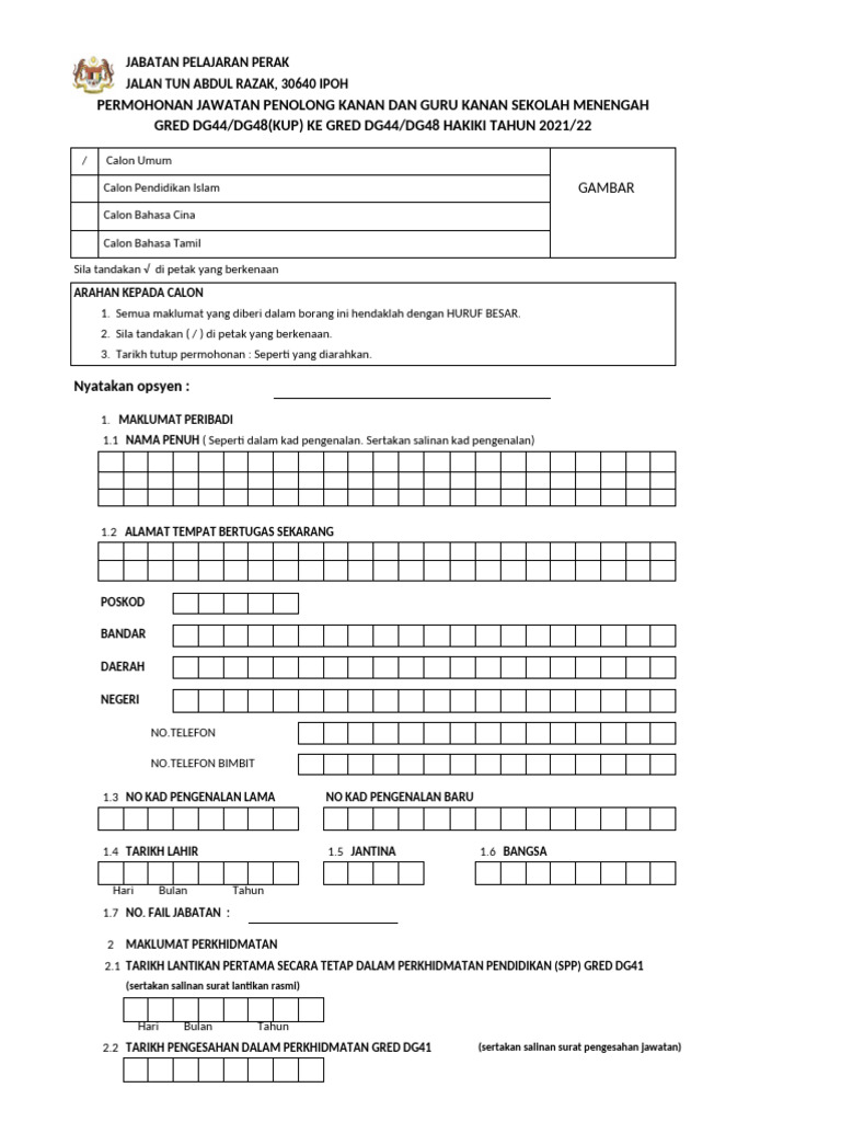 BORANG PK Men PPDKS | PDF