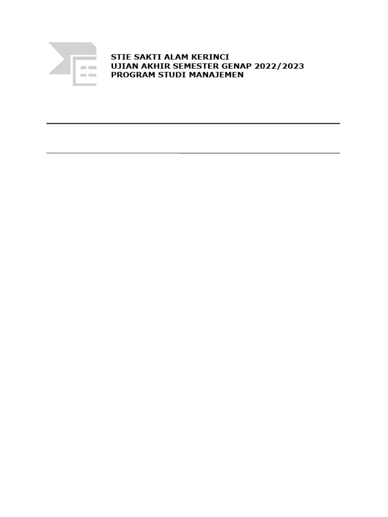 Soal Uas Kwu Lanjutan 1-Melifia | PDF