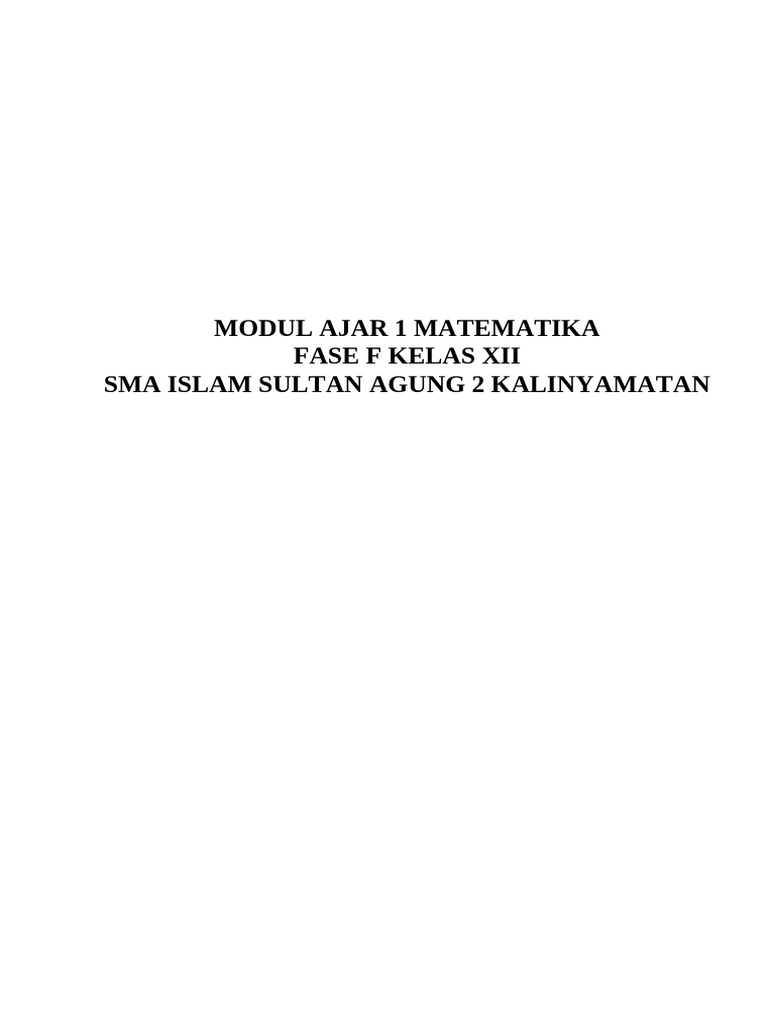 Modul Ajar Matematika Xii Arina Muthia | PDF