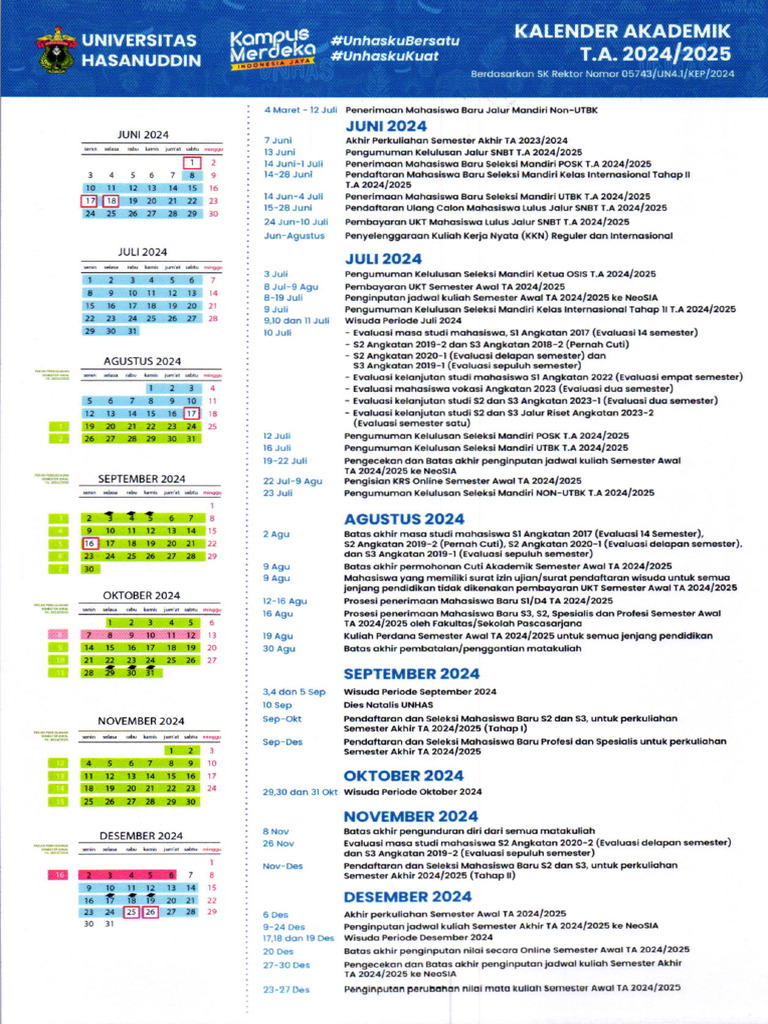 Kalender Akademik T.A. 2024. 2025 | PDF