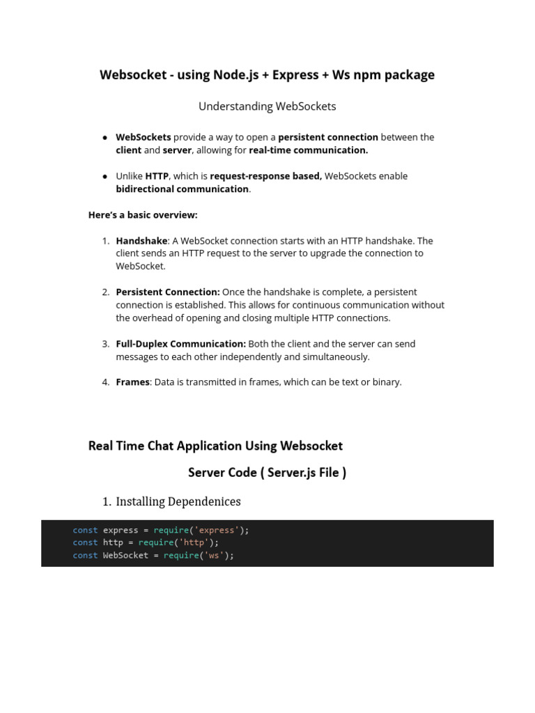 Websocket - Using Node | PDF Websocket - Using Node | PDF