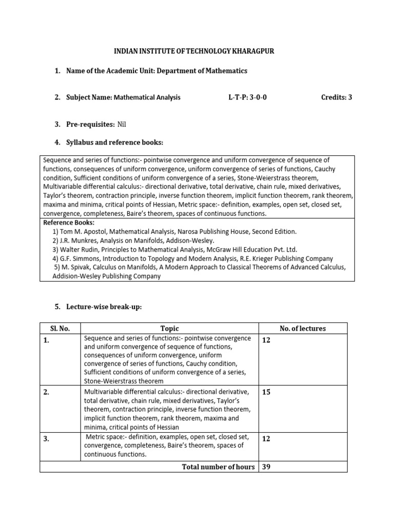 Mathematical Analysis | PDF